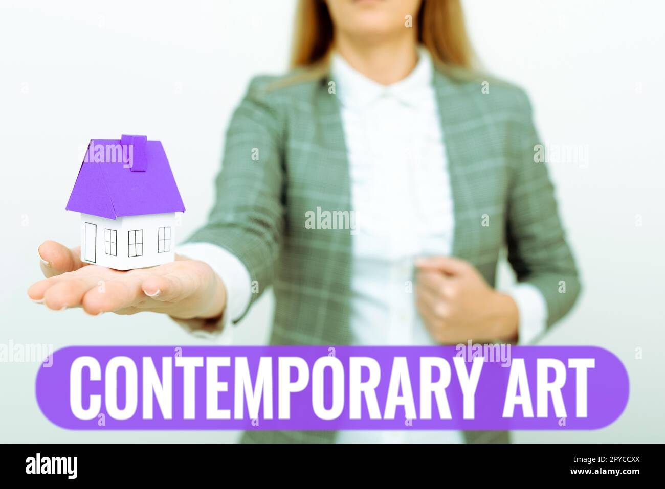 Conceptual display Contemporary Art. Word for made today by living ...