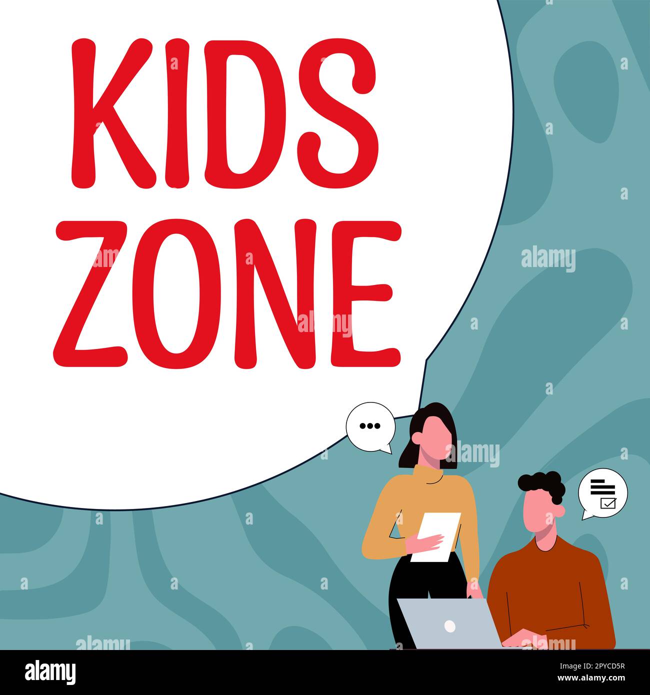 Text showing inspiration Kids Zone. Concept meaning An area or a region ...