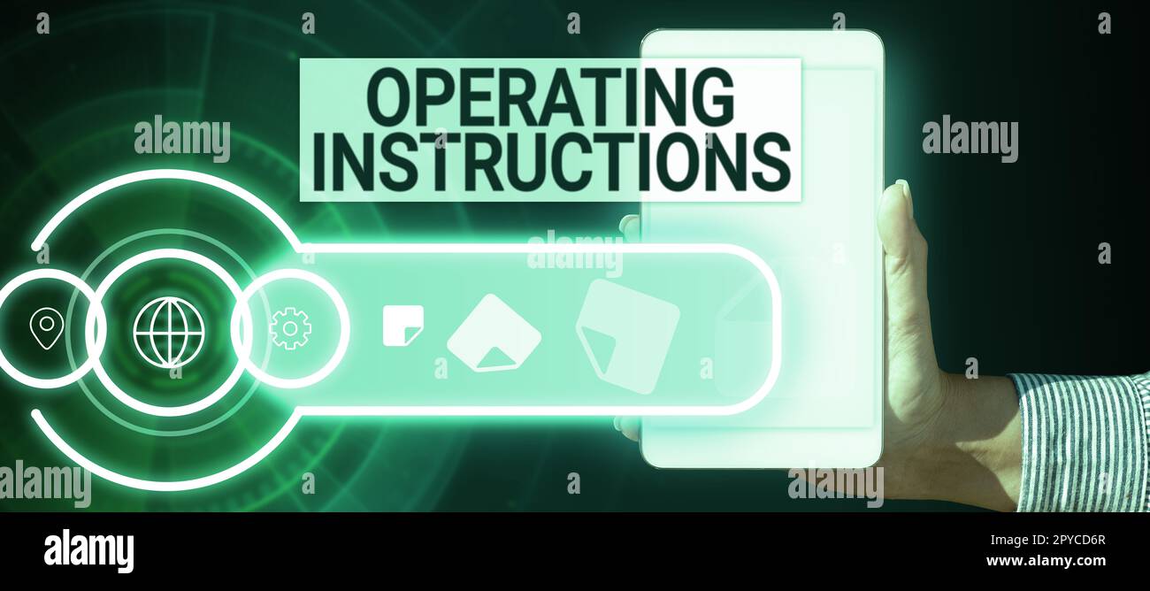 Conceptual caption Operating Instructions. Business overview Going to ...