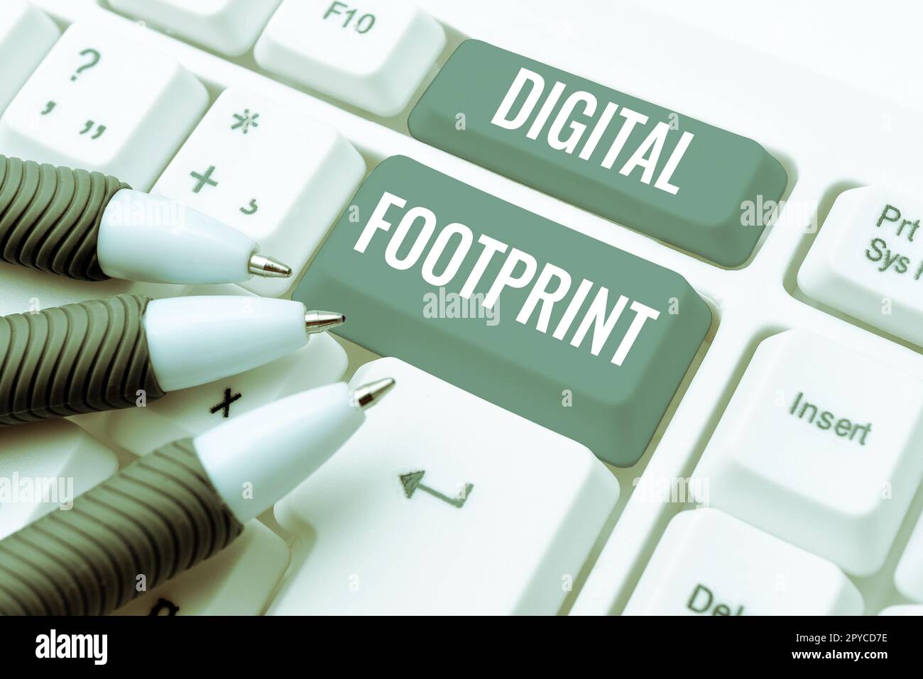 Conceptual caption Digital Footprint. Business concept uses digital ...