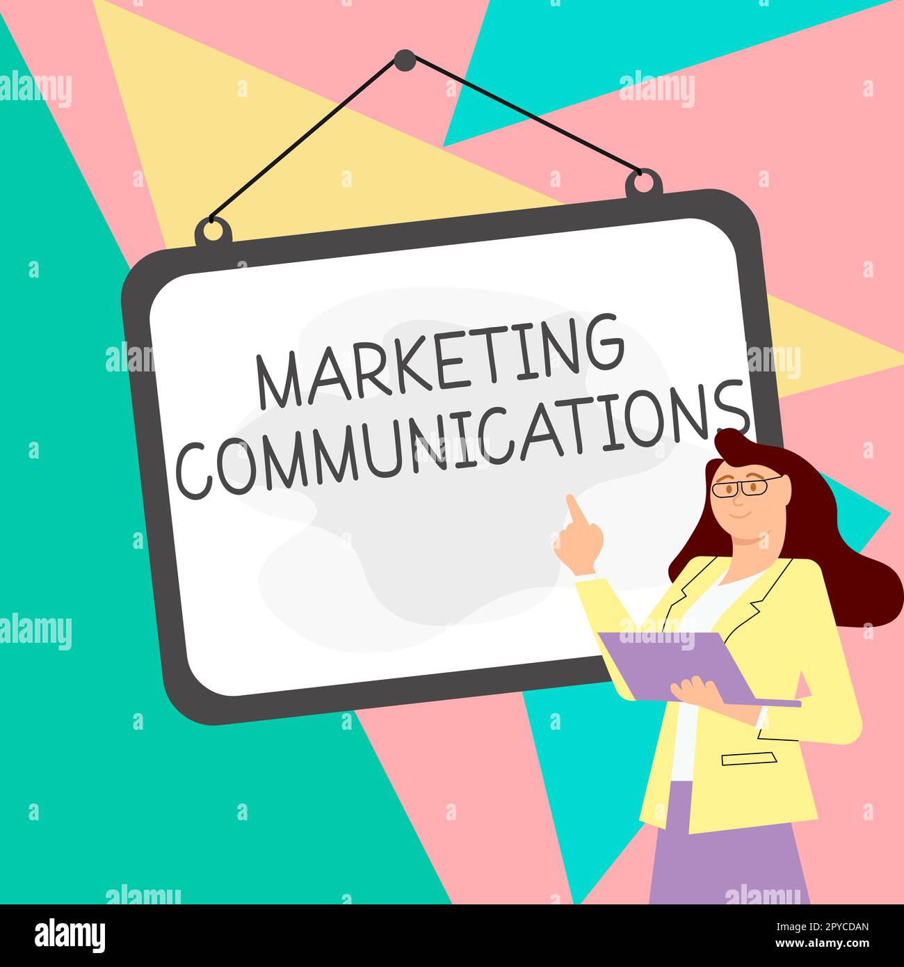 Sign displaying Marketing Communications. Concept meaning linked all ...
