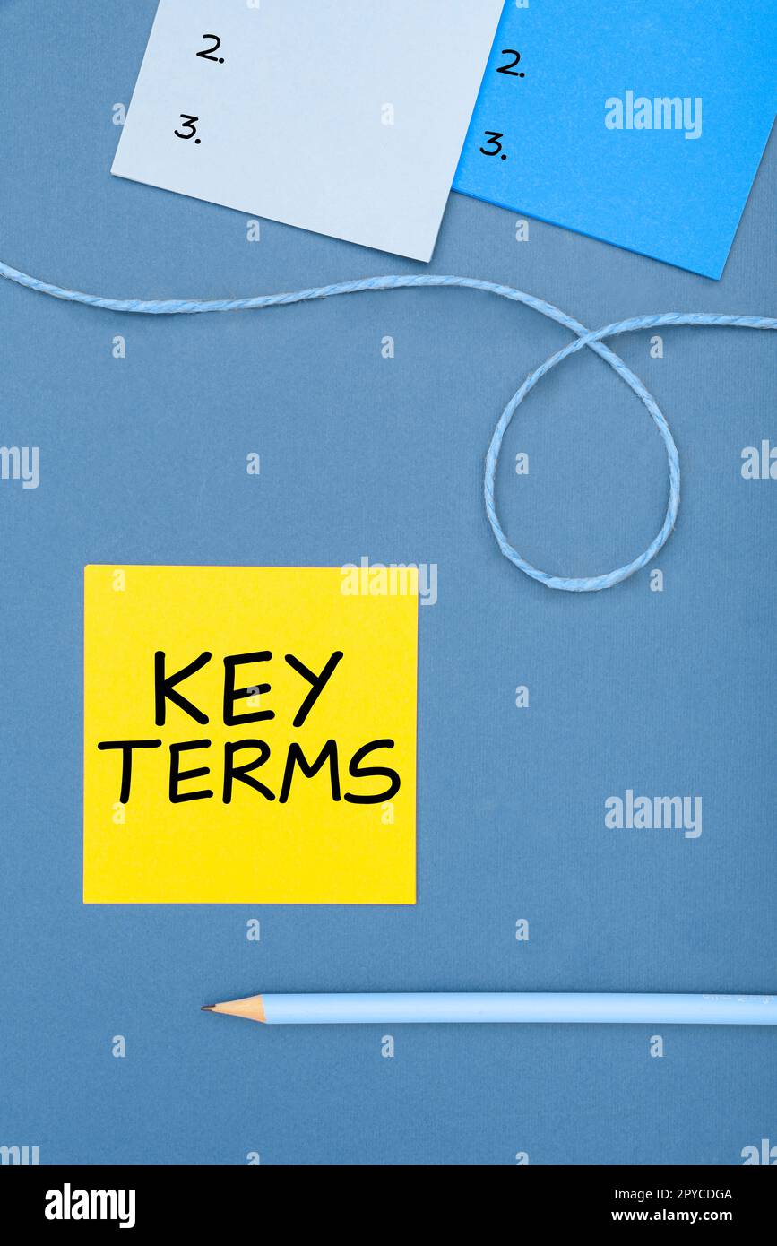 Sign displaying Key Terms. Business concept Words that can help a ...