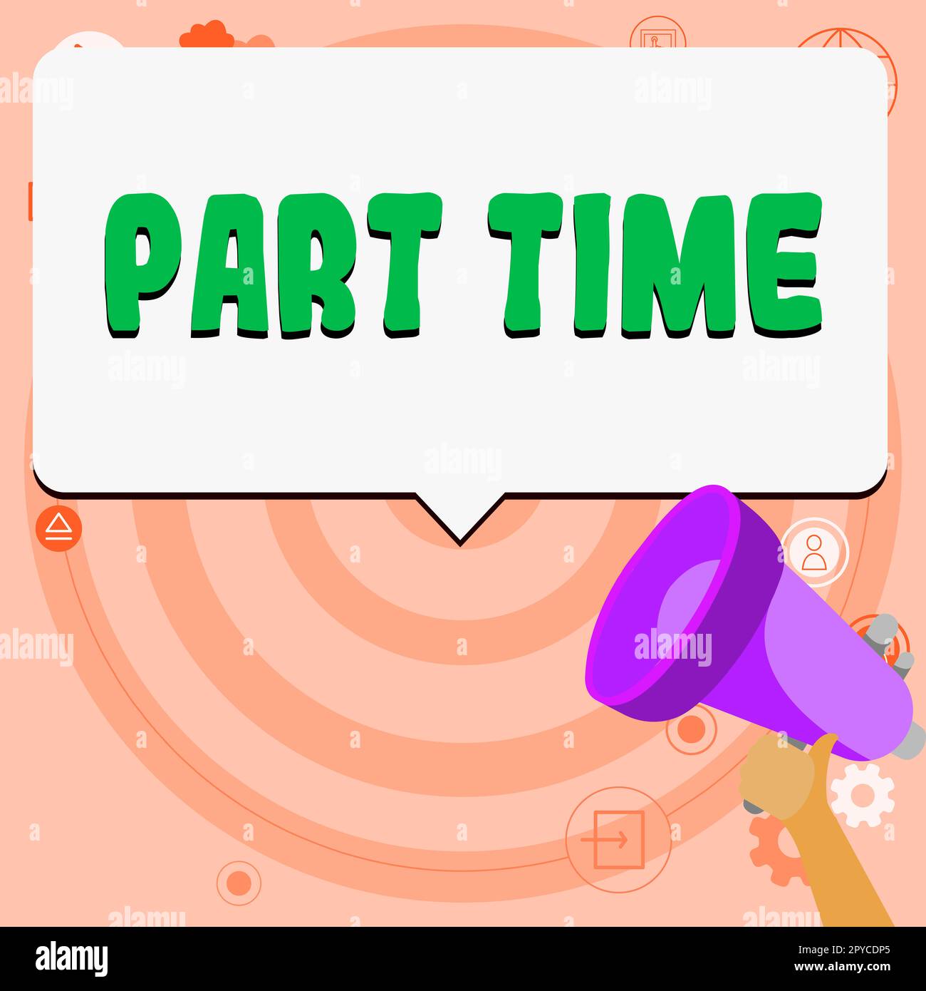 Conceptual display Part Time. Business approach A work or job that is ...