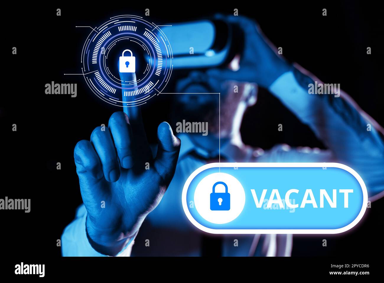 Writing displaying text Vacant. Business concept lacking contents which ...