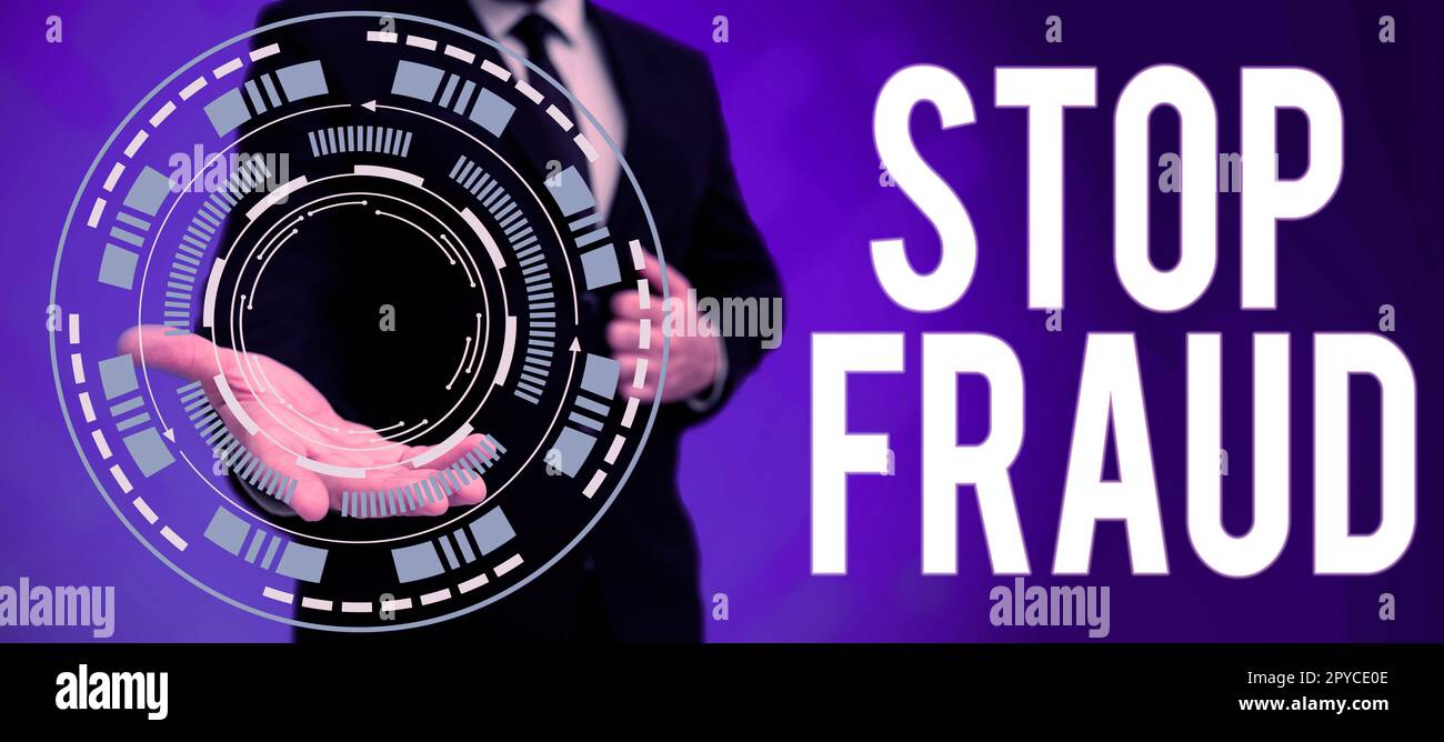 Writing displaying text Stop Fraud. Internet Concept campaign advices ...