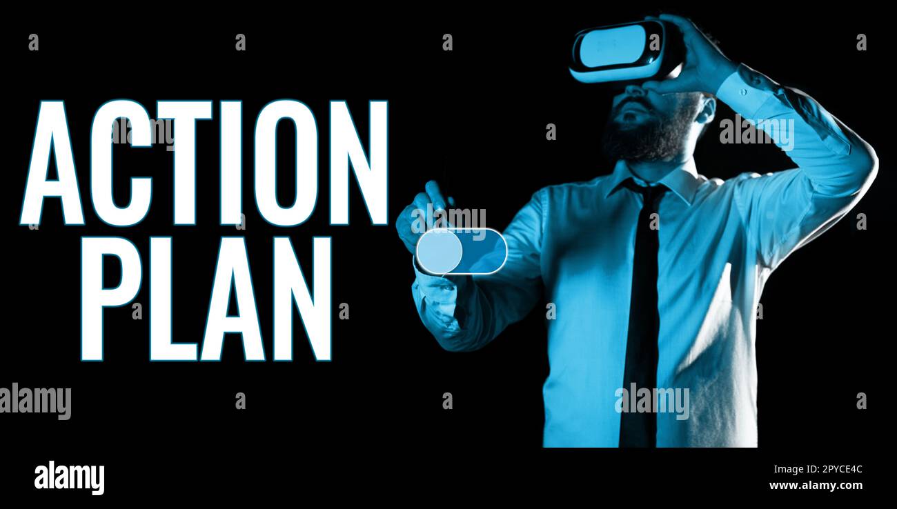 Hand writing sign Action Plan. Business approach list of things or ...