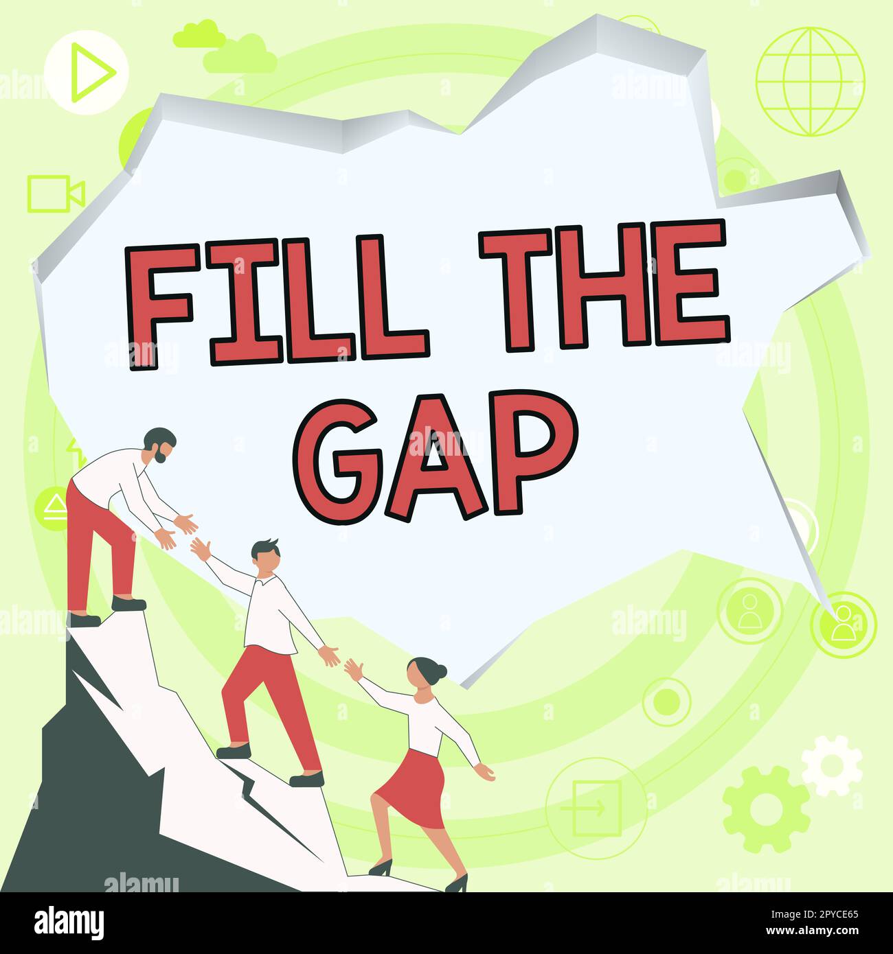 Sign displaying Fill The Gap. Internet Concept Put he missing part in ...