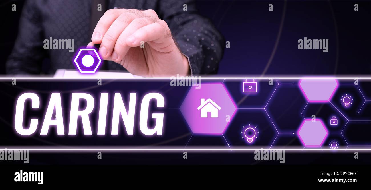 Conceptual caption Caring. Internet Concept practice of looking after ...