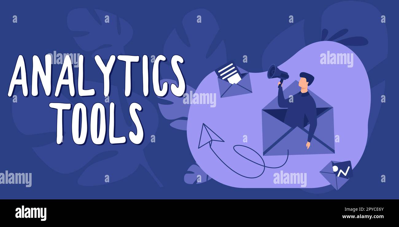 Conceptual display Analytics Tools. Internet Concept pieces of web application analysis software ...