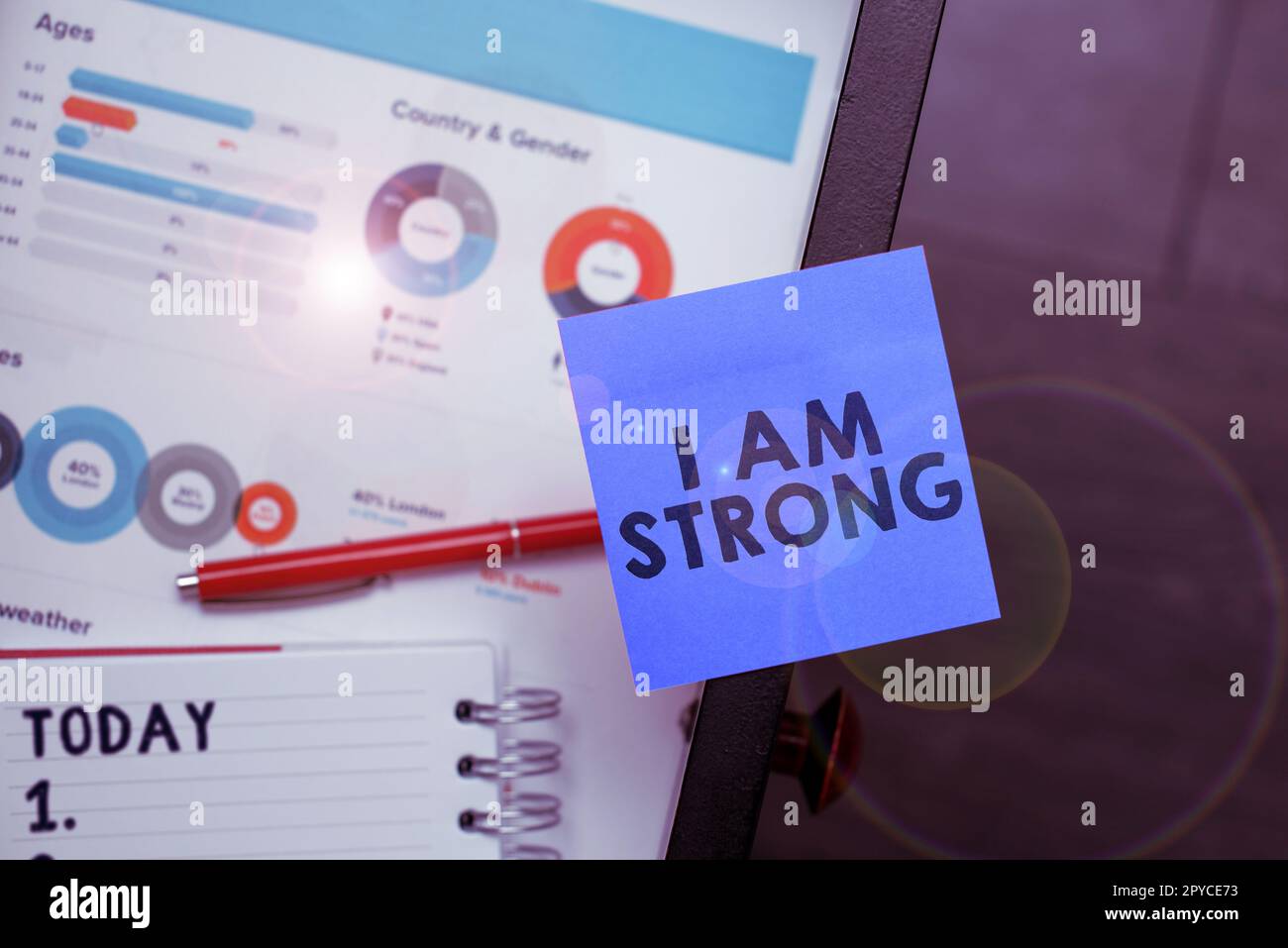 Text caption presenting I Am Strong. Word for Have great strength being ...