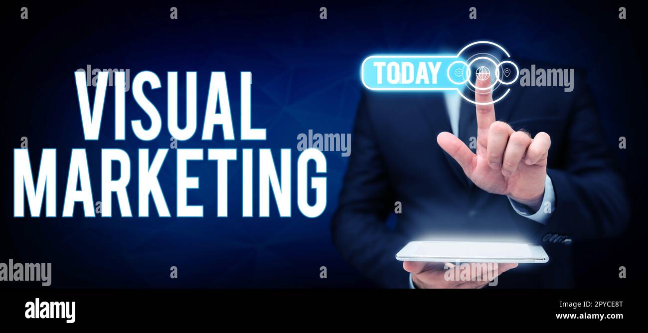 Text showing inspiration Visual Marketing. Internet Concept connecting ...