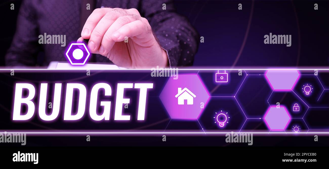 Handwriting text Budget. Word for defined estimate of income and ...