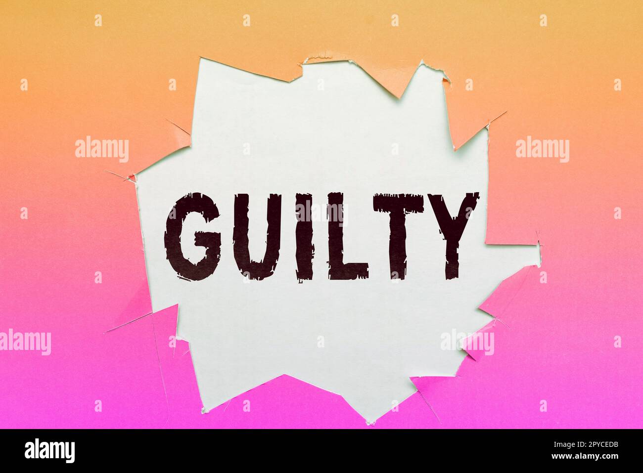 Writing displaying text Guilty. Conceptual photo culpable of or ...