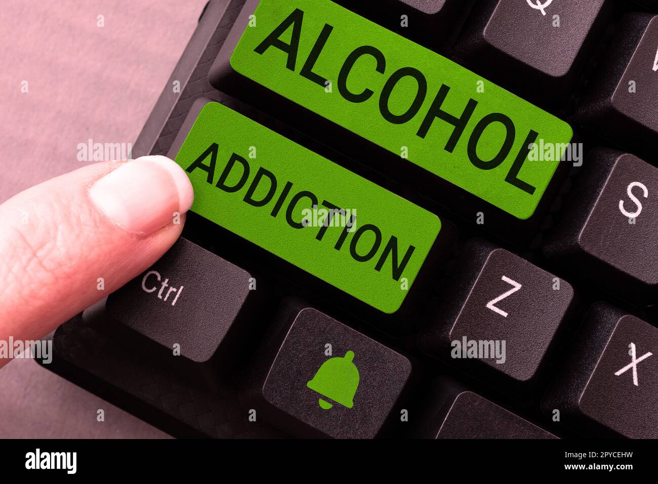 Handwriting text Alcohol Addiction. Internet Concept characterized by ...