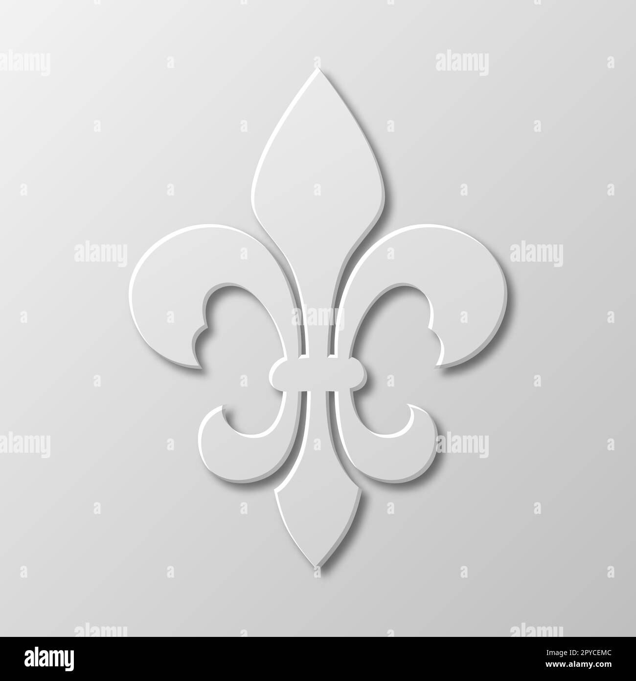Vector Realistic Paper 3d Fleur De Lis Closeup on White Background ...