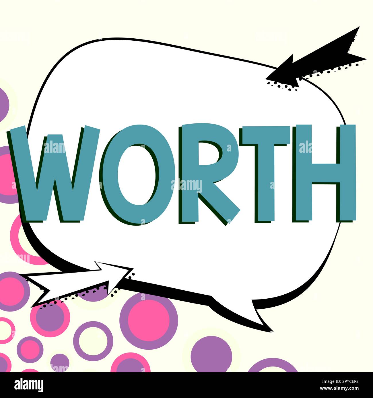 Text sign showing Worth. Business idea equivalent in value to sum item ...