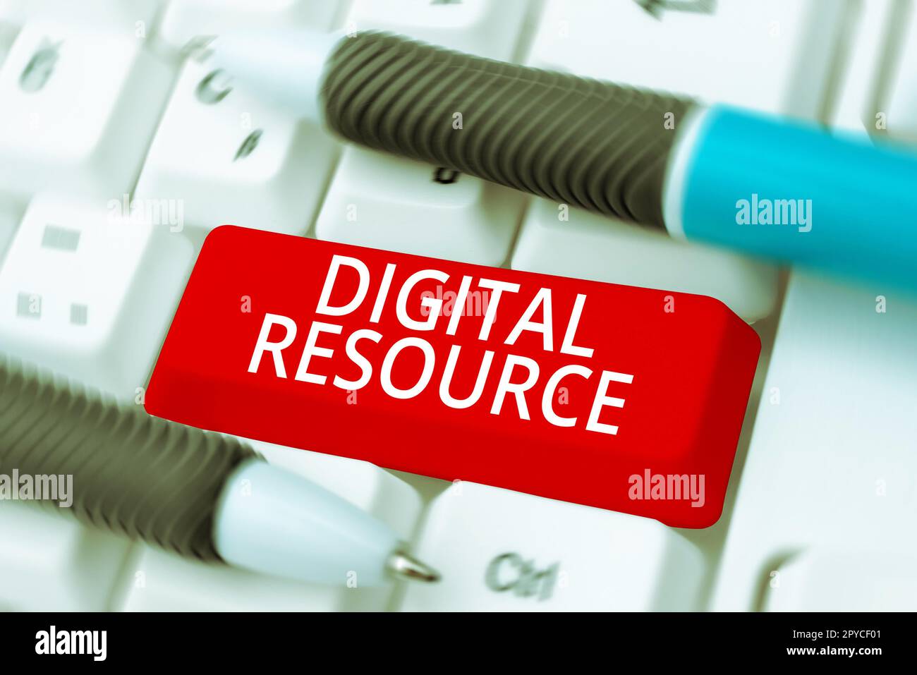 Hand writing sign Digital Resource. Word Written on content that ...