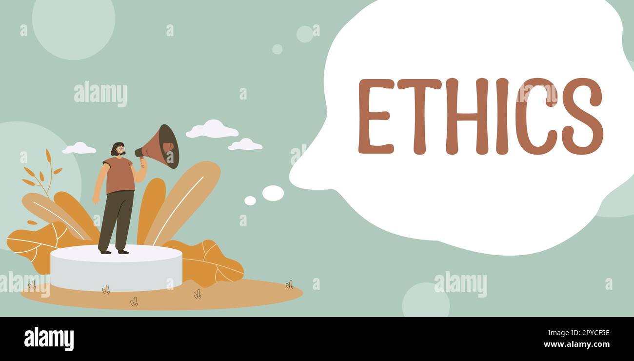 Conceptual display Ethics. Word for moral principles that govern person ...