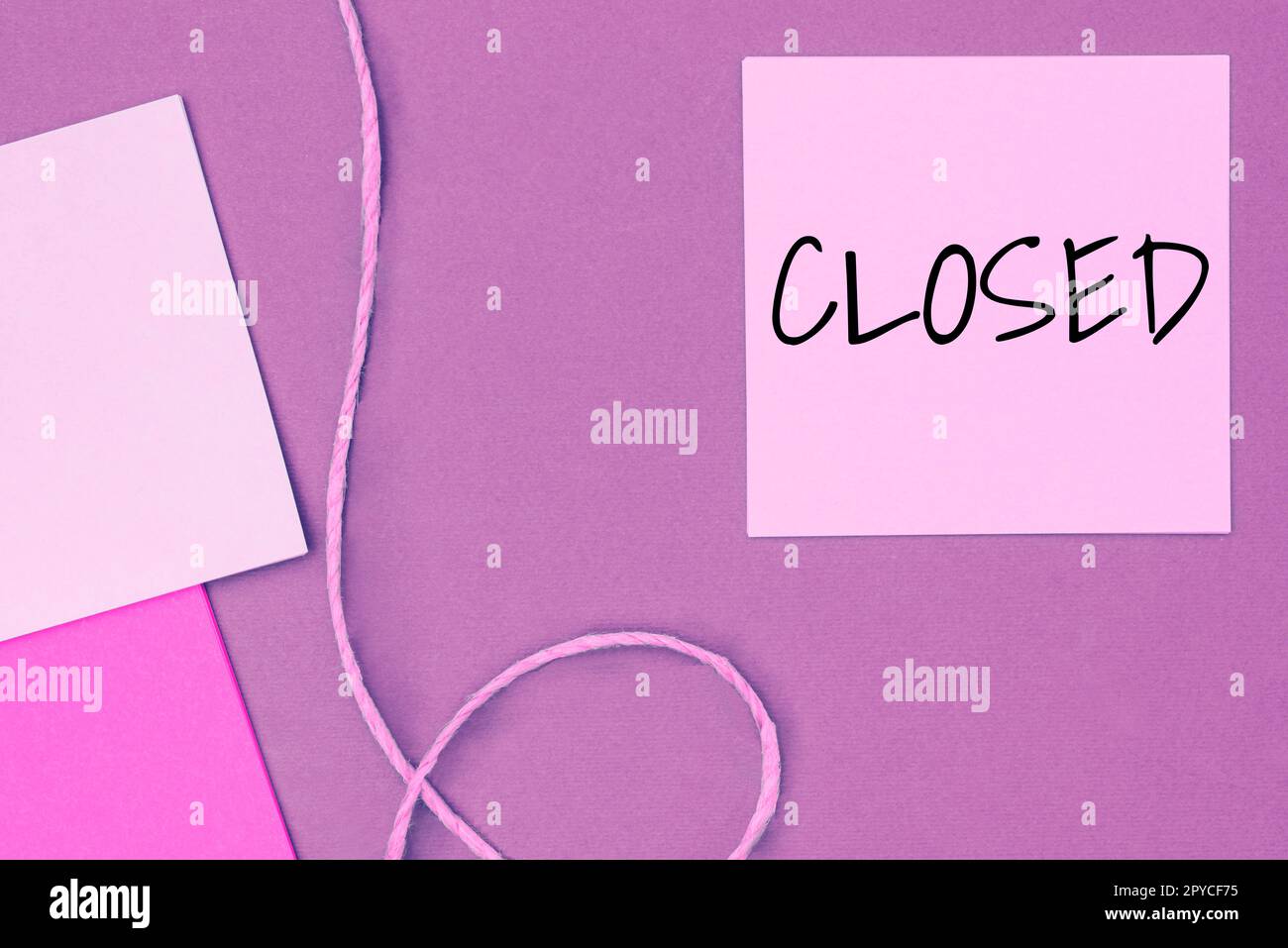 Inspiration showing sign Closed. Business showcase Finished and ...