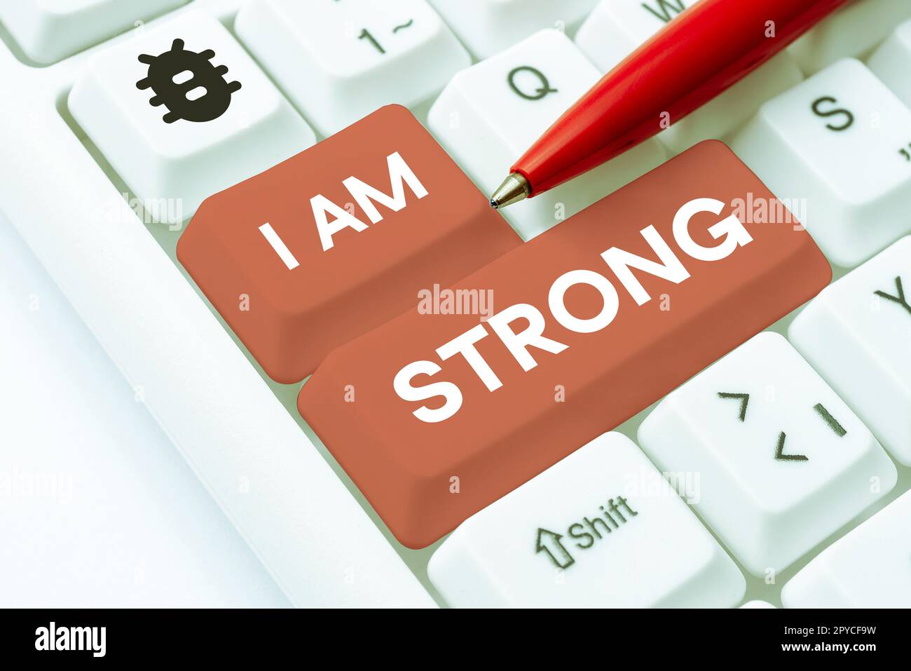 Hand writing sign I Am Strong. Business overview Have great strength ...
