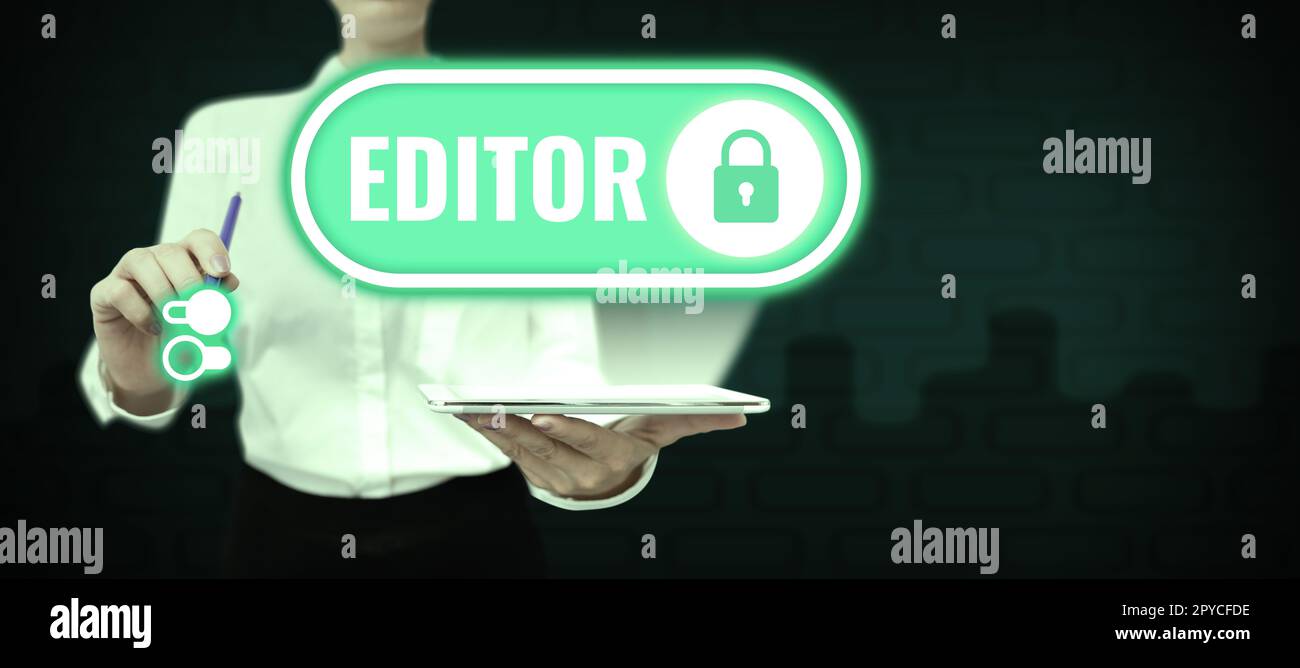 Writing displaying text Editor. Conceptual photo person who is in ...