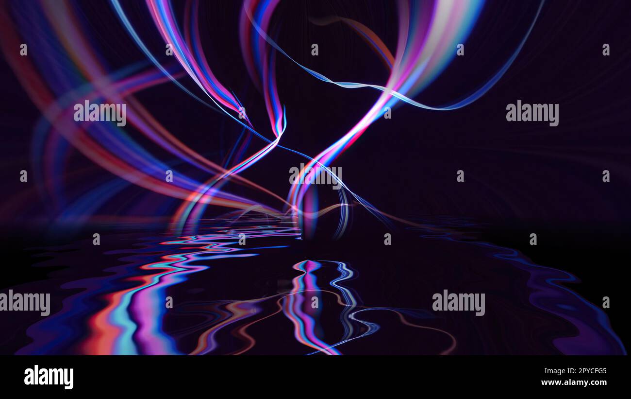 Colorful strings in motion against black background Stock Photo - Alamy