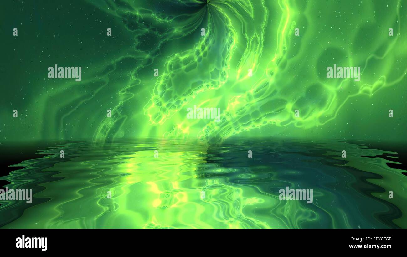 Space Universe With Stars And Galaxies reflected in water Stock Photo ...