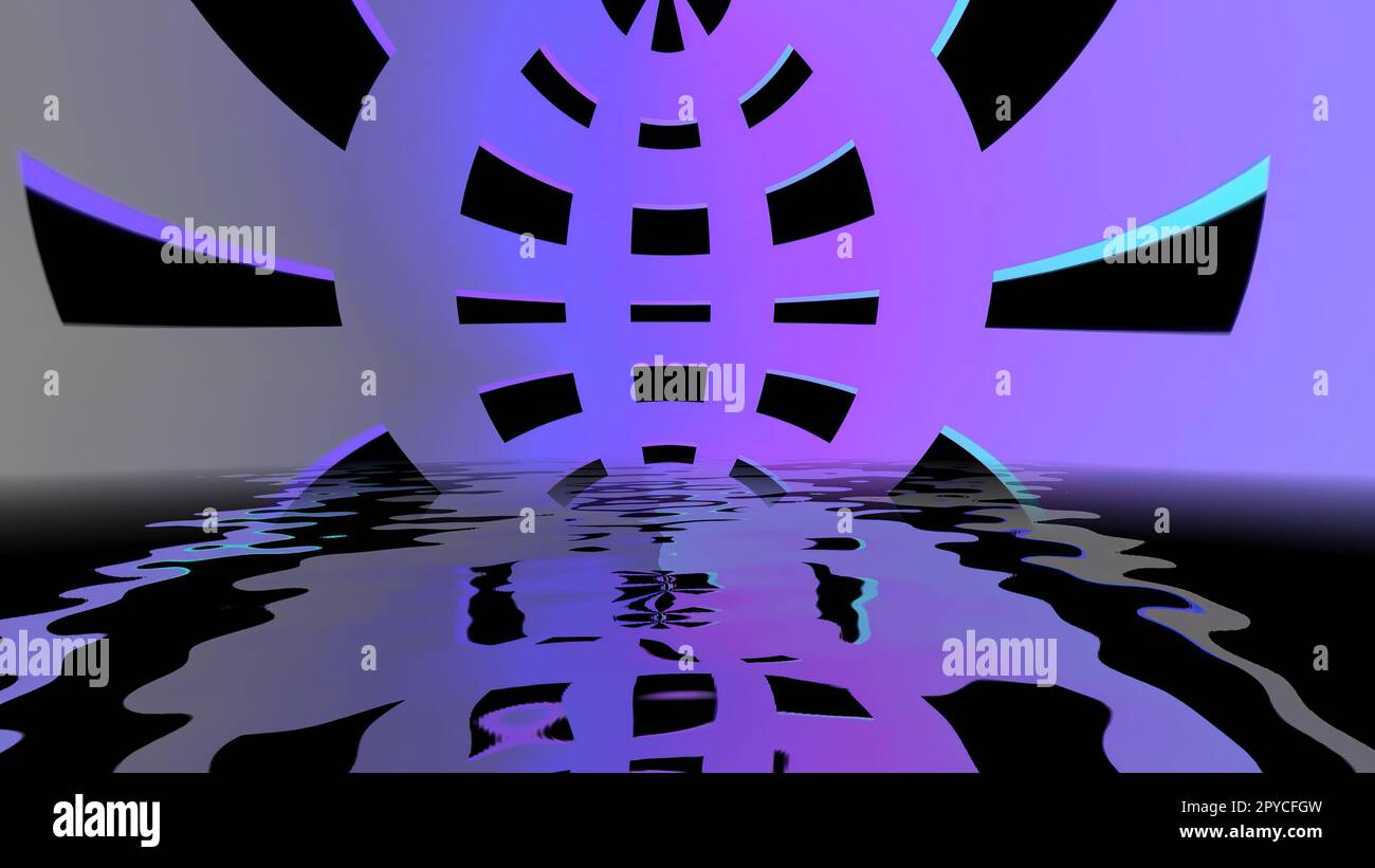Abstract background with geometric shapes reflecting in water Stock ...