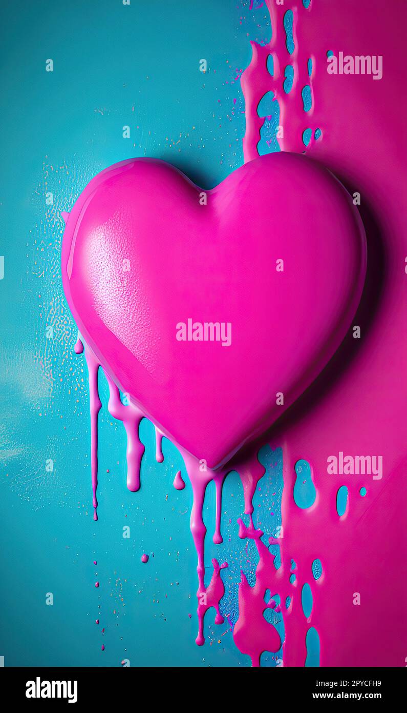 Colorful heart with paint splatters Stock Photo - Alamy