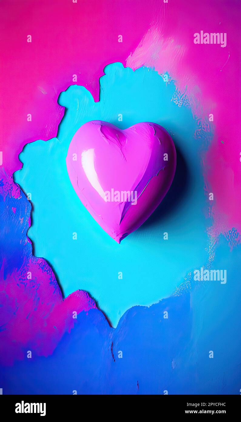 Colorful heart with paint splatters Stock Photo - Alamy