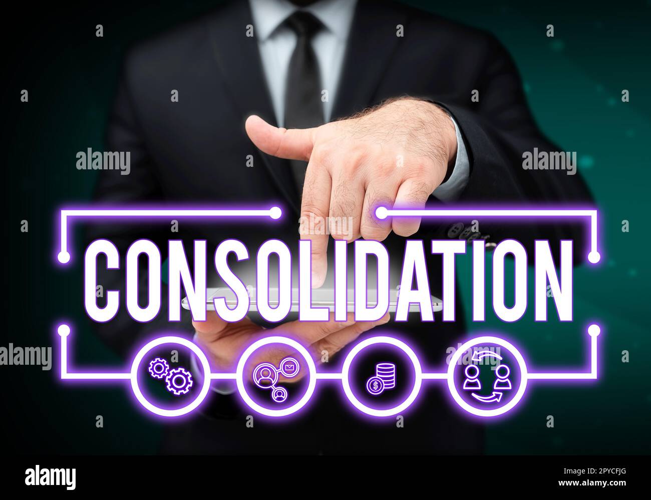 Text showing inspiration Consolidation. Business showcase Action or ...