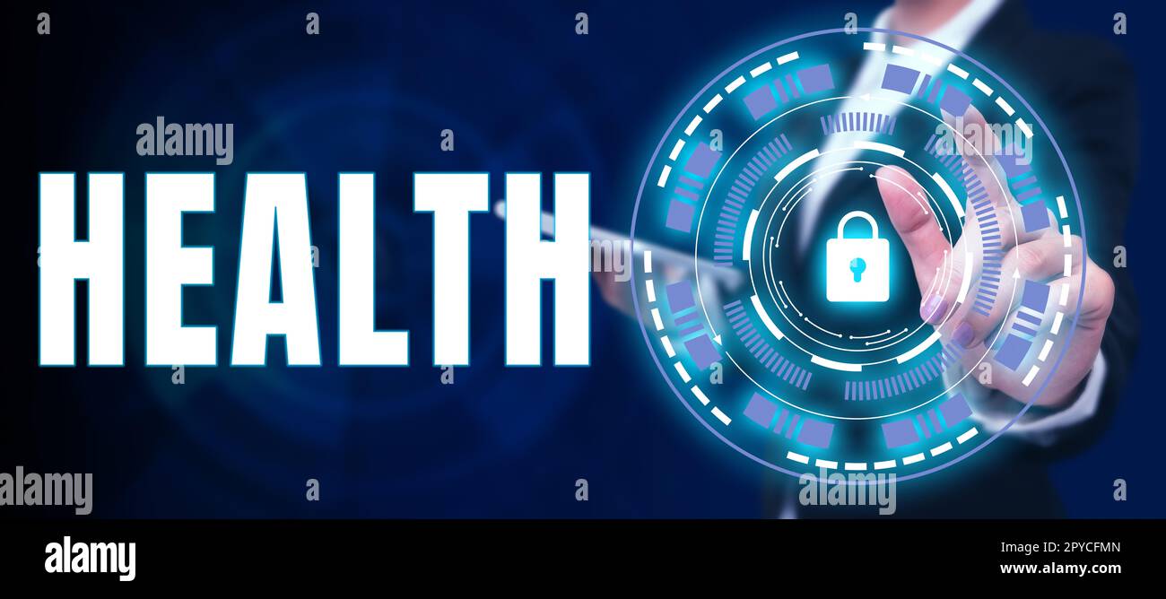 Conceptual display Health. Business showcase State of being free from ...