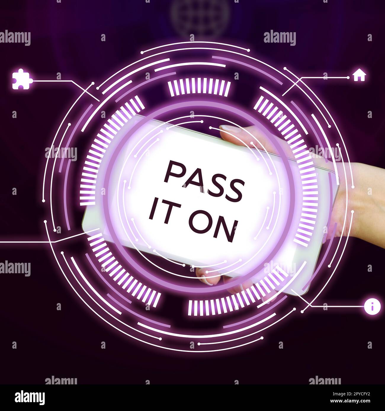 Hand writing sign Pass It On. Business overview Share something with ...