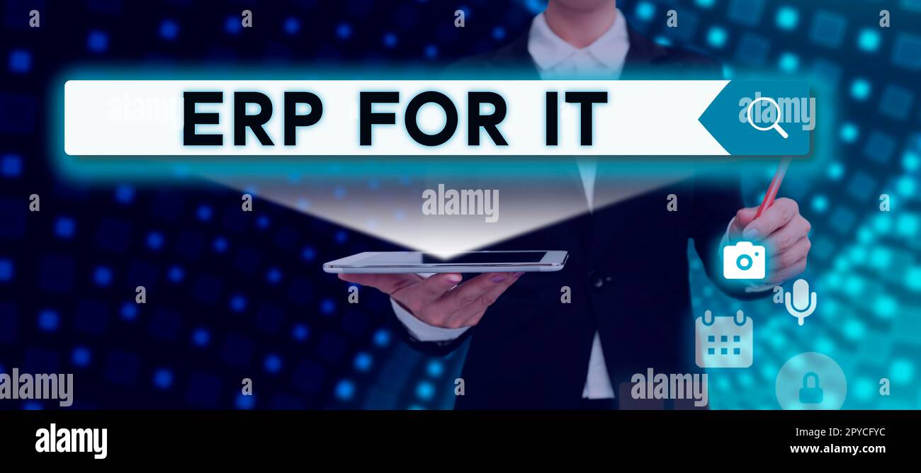 Hand writing sign Erp For It. Concept meaning Enterprise resource ...
