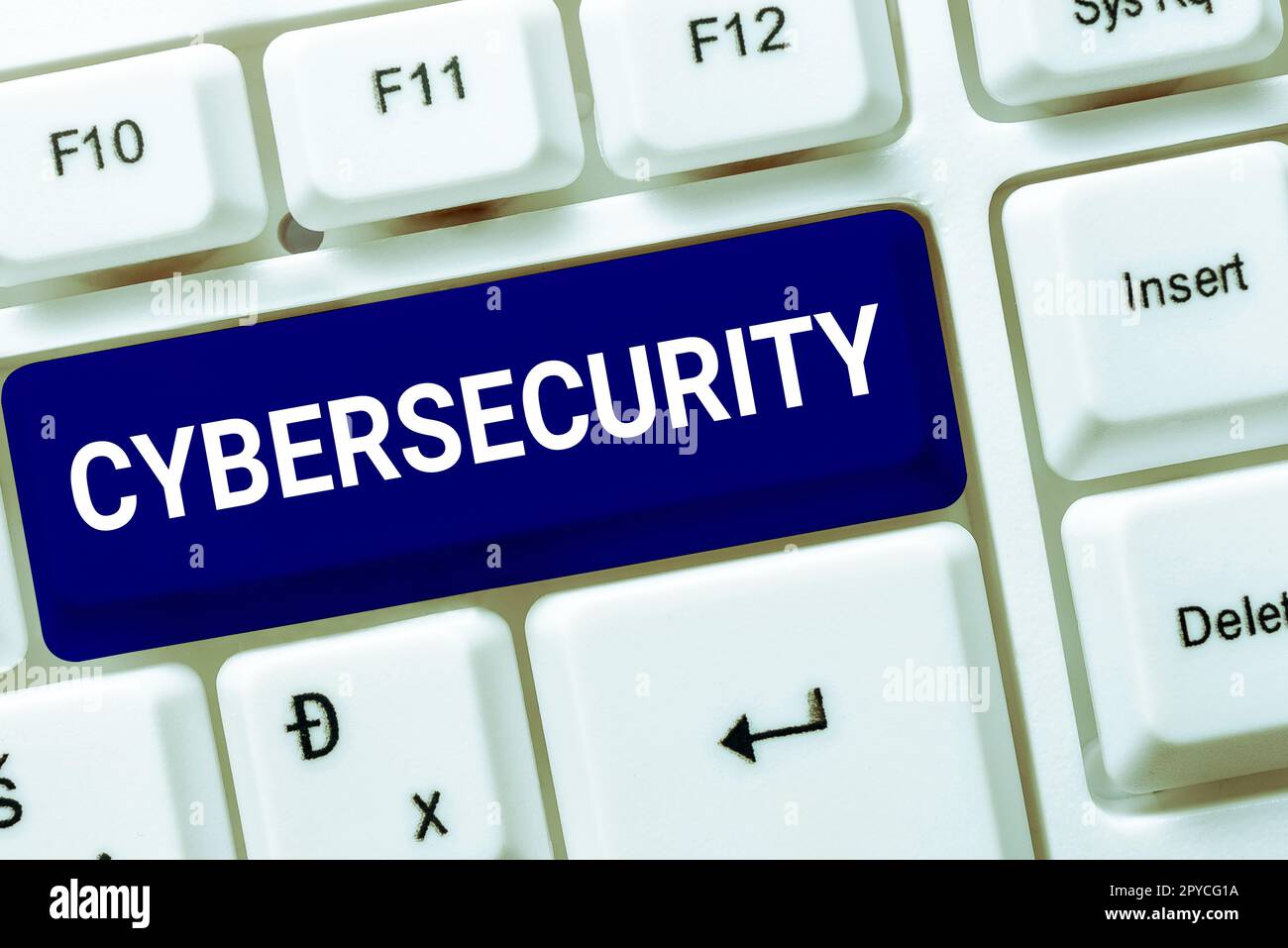 Hand writing sign Cybersecurity. Business showcase state of protection ...