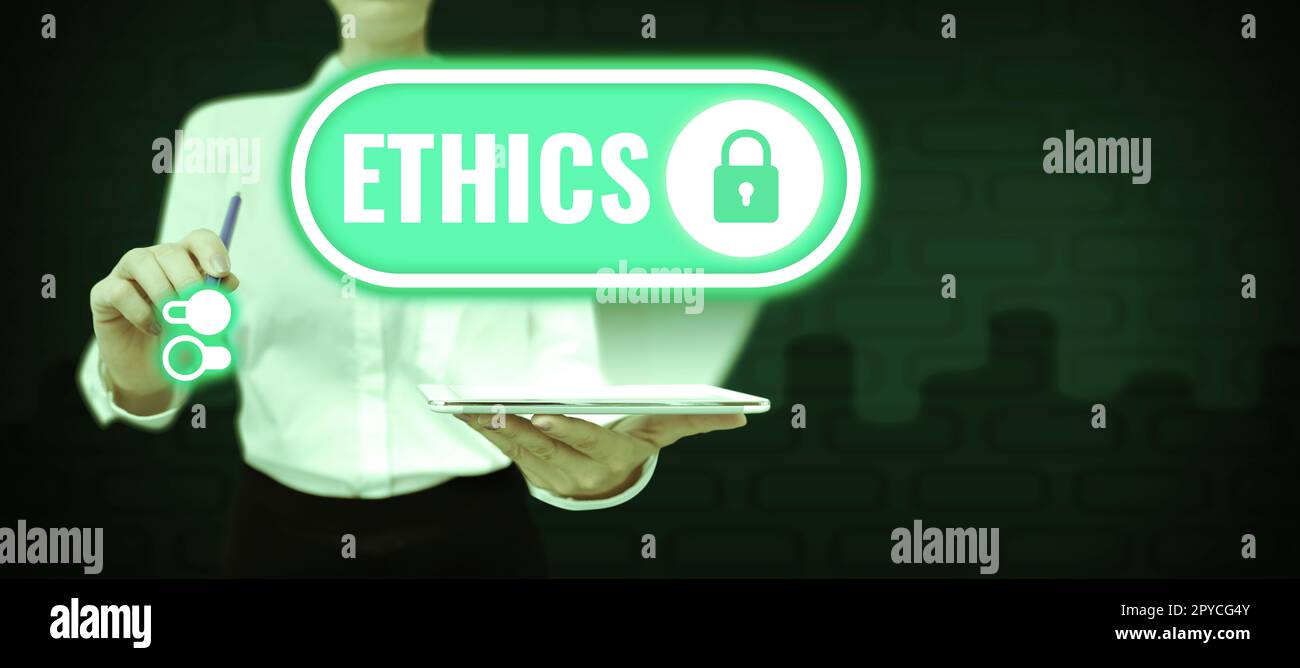 Conceptual display Ethics. Business concept moral principles that ...