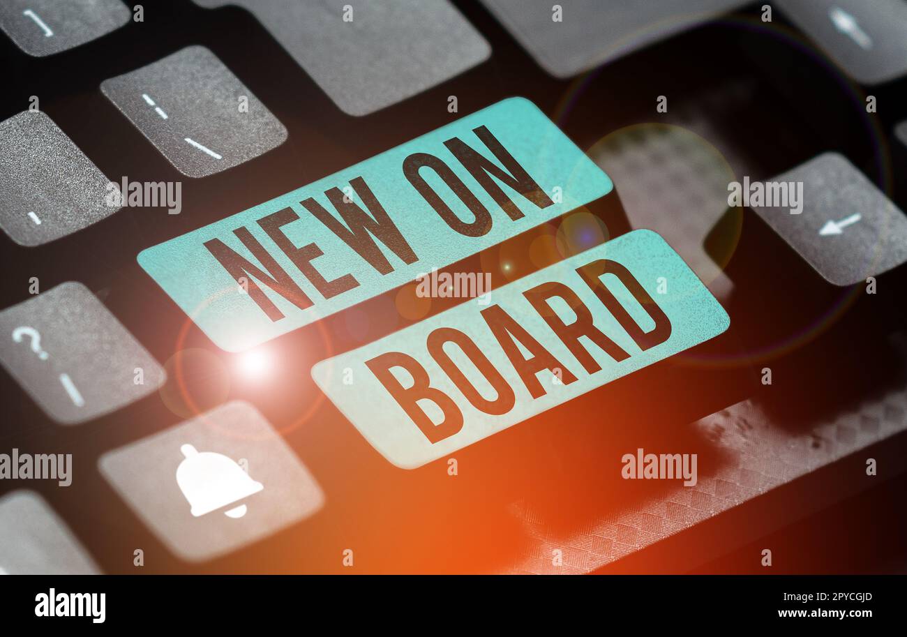 Conceptual caption New On Board. Business overview Welcome to the team ...