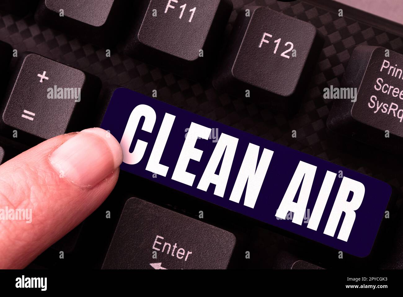 Sign displaying Clean Air. Word Written on air that has no harmful ...