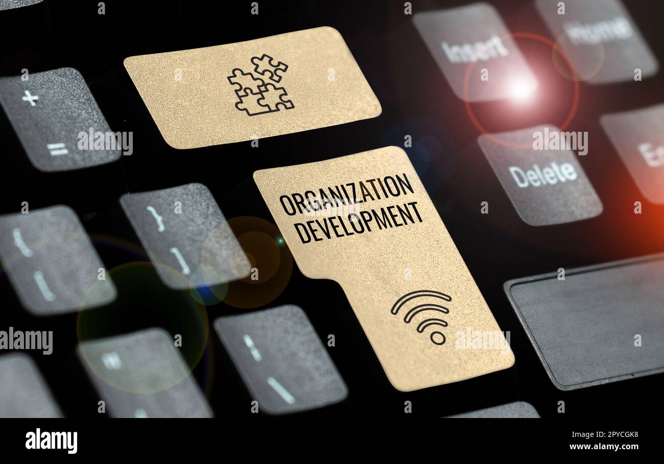 Hand writing sign Organization Development. Word for social and ...