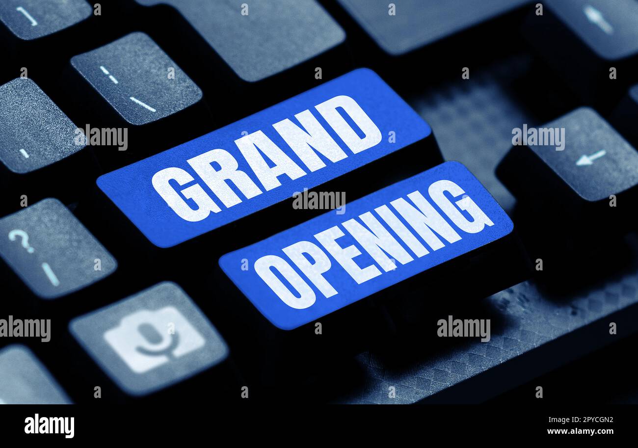 Conceptual display Grand Opening. Business concept Ribbon Cutting New ... Conceptual display Grand Opening. Business concept Ribbon Cutting New ...