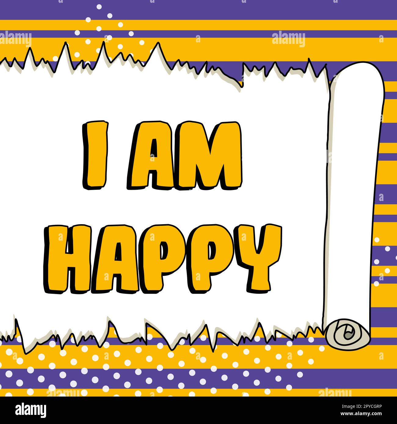 Conceptual display I Am Happy. Business idea To have a fulfilled life ...