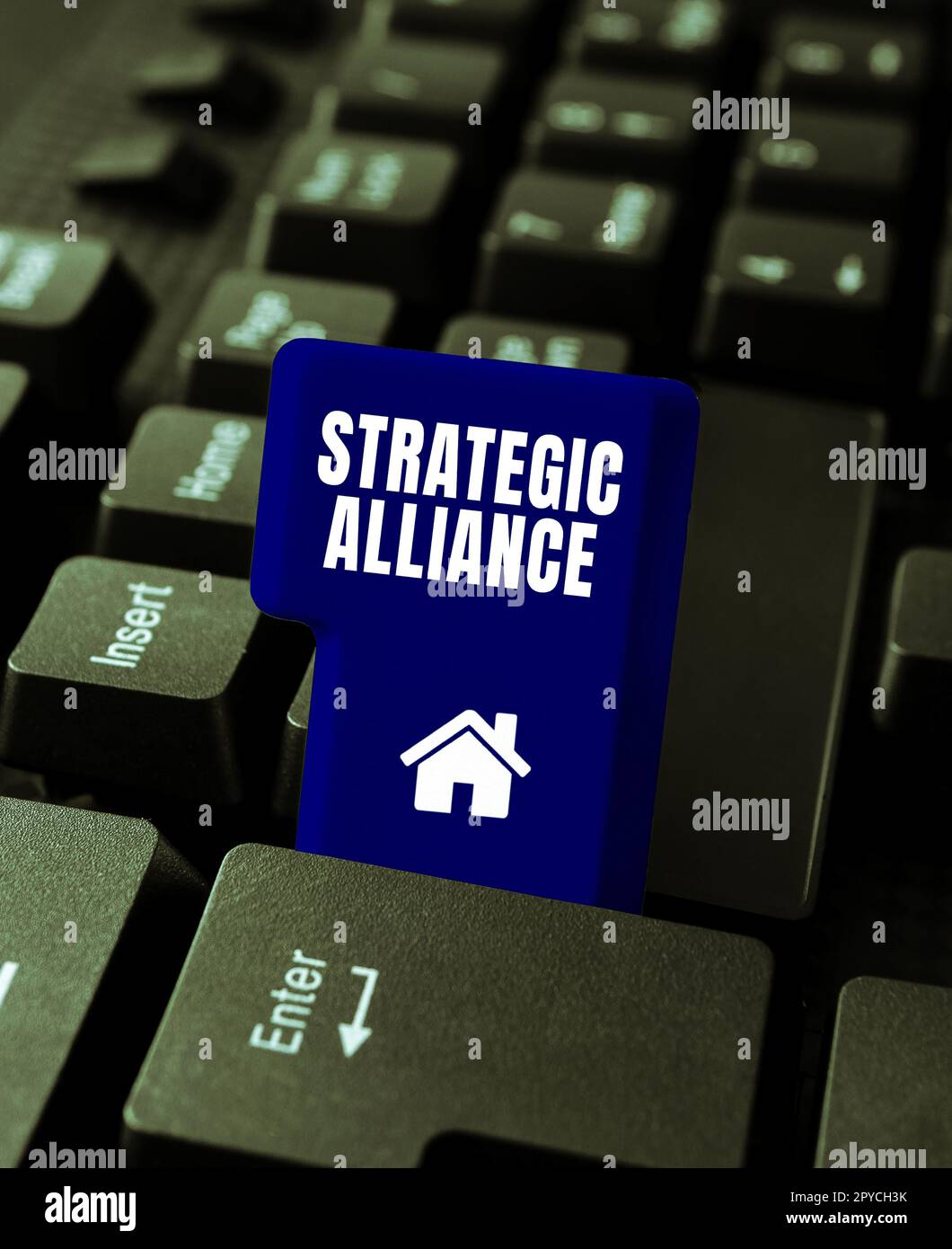 Hand writing sign Strategic Alliance. Concept meaning a bond between ...