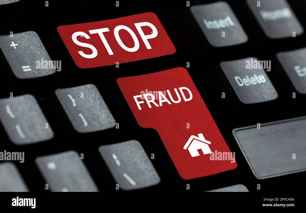 Hand writing sign Stop Fraud. Word Written on campaign advices people ...