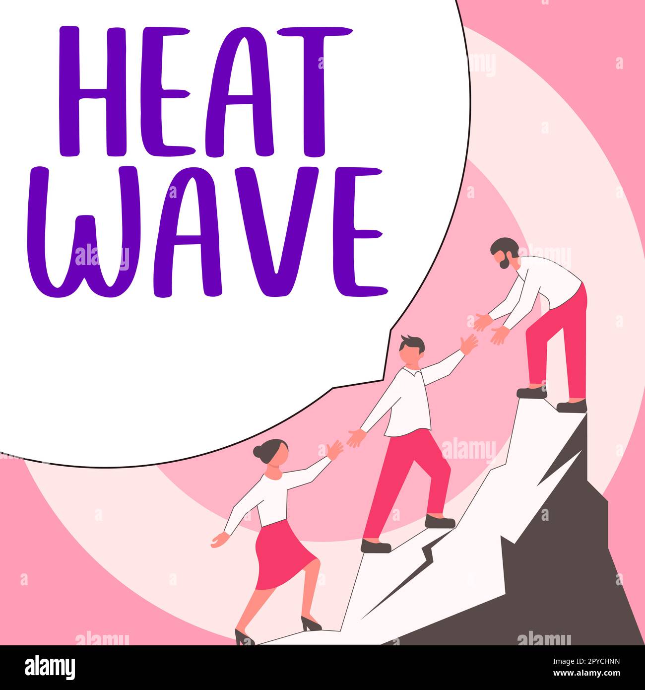 Sign displaying Heat Wave. Word Written on a prolonged period of ...