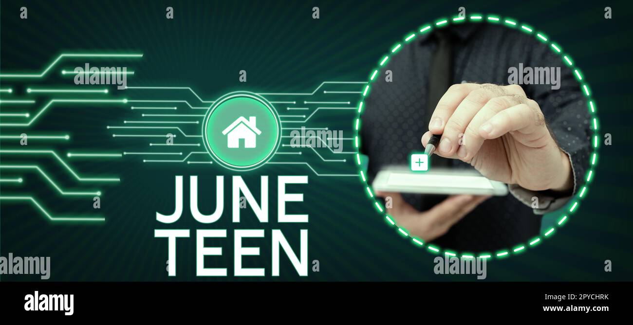 Handwriting text June Teen. Word for legal holiday in the United States ...