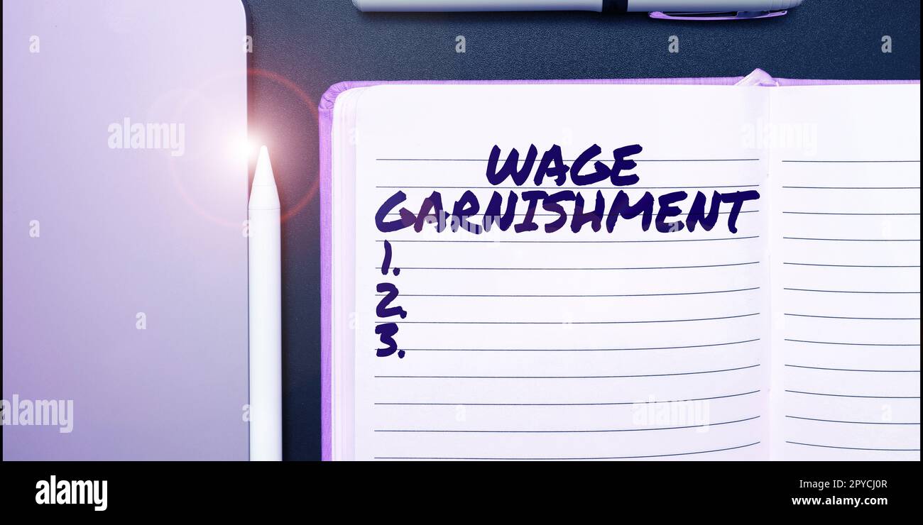 Inspiration showing sign Wage Garnishment. Word for Deducting money ...