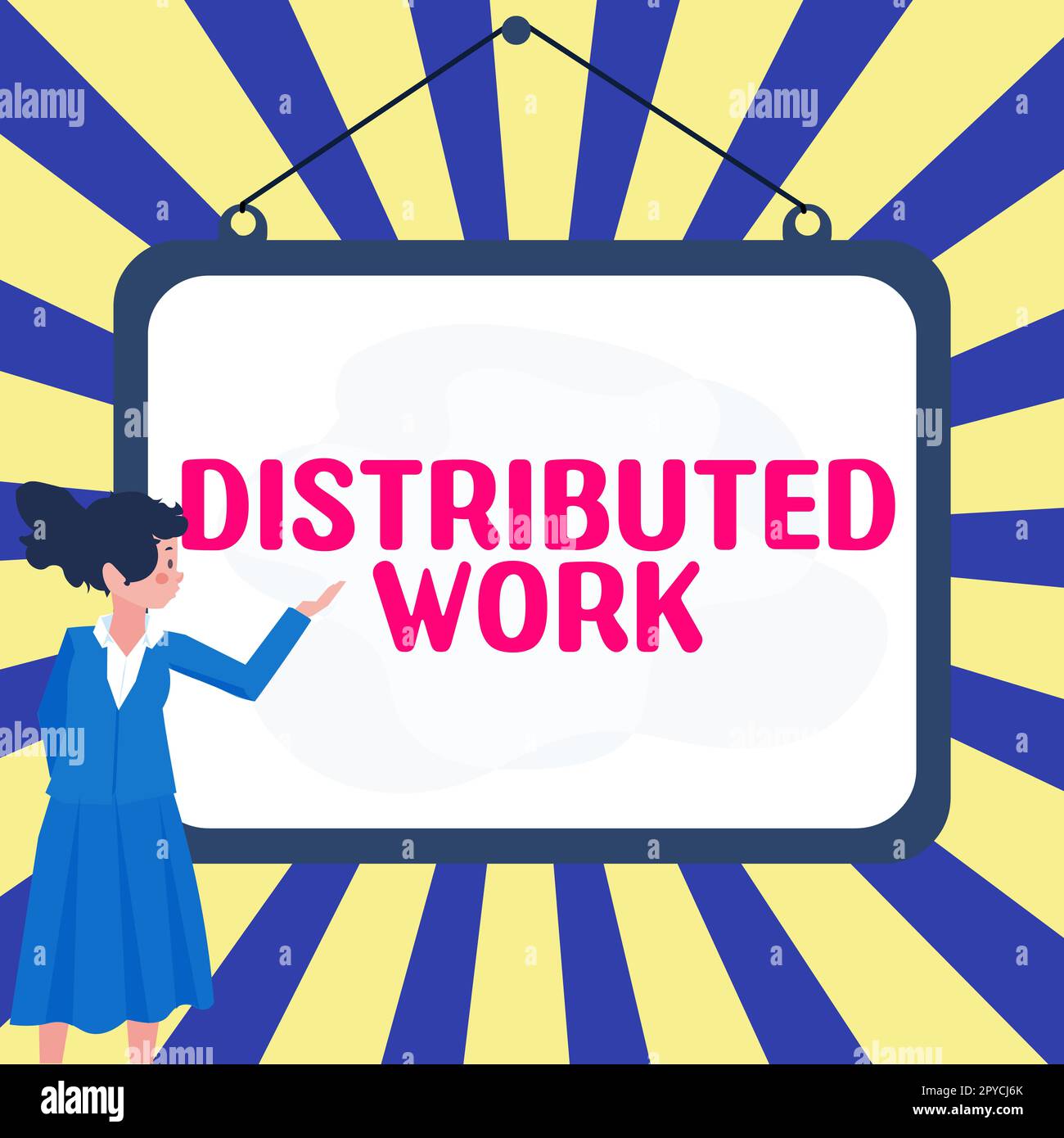 Text showing inspiration Distributed Work. Concept meaning practiced by enterprises using ...