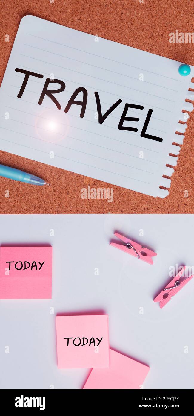 Sign displaying Travel. Internet Concept make journey typically of some ...