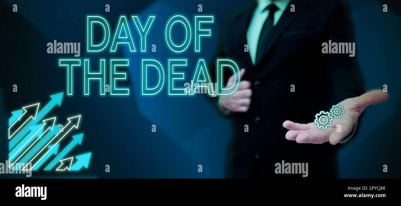 Text caption presenting Day Of The Dead. Business showcase mexican ...