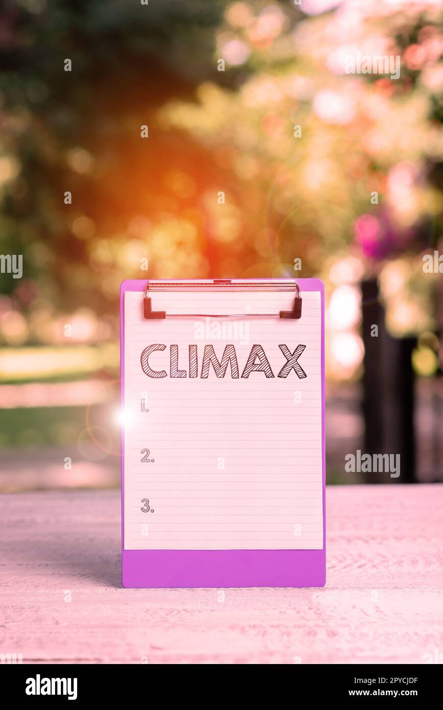 Conceptual Caption Climax Word For The Highest Or Most Intense Point